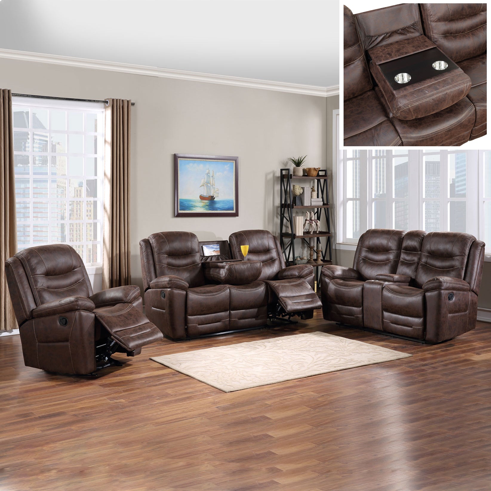 Stetson Reclining Sofa Set – Rustic Furniture Depot