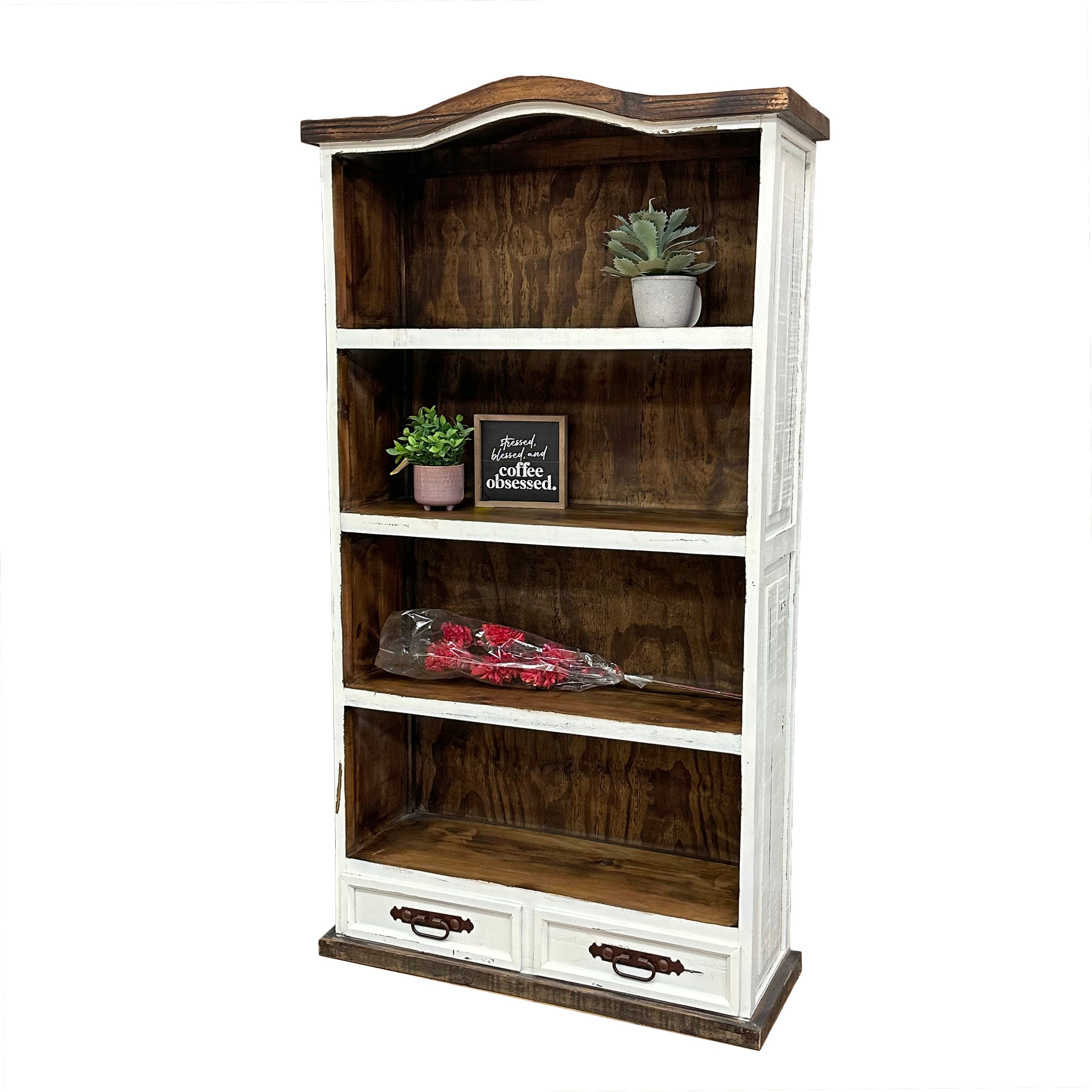 Gatlinburg 2 Drawer Bookcase – Rustic Furniture Depot