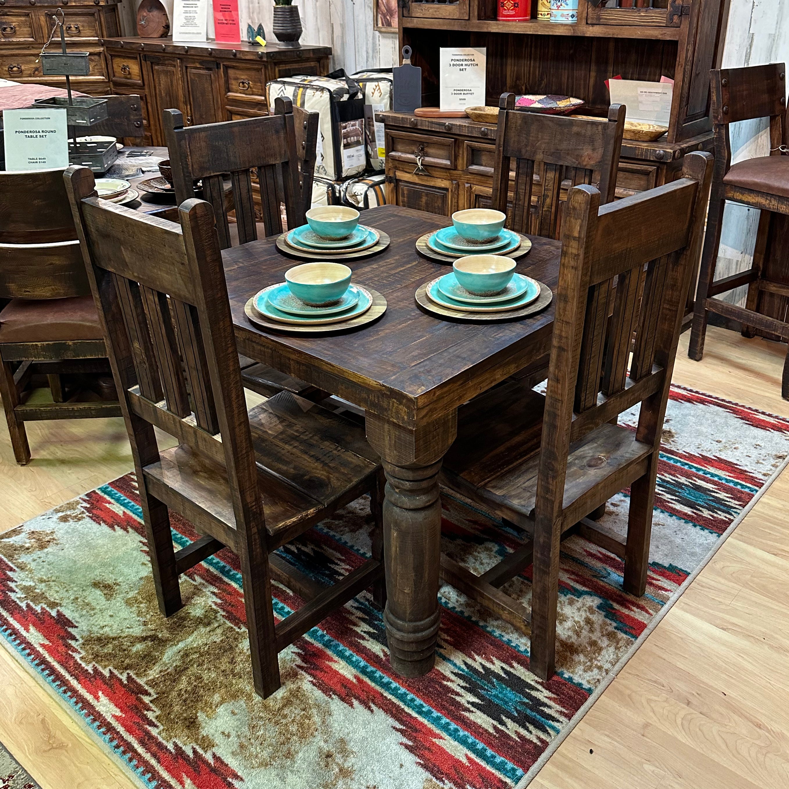 Bonanza Square Dining Set – Rustic Furniture Depot