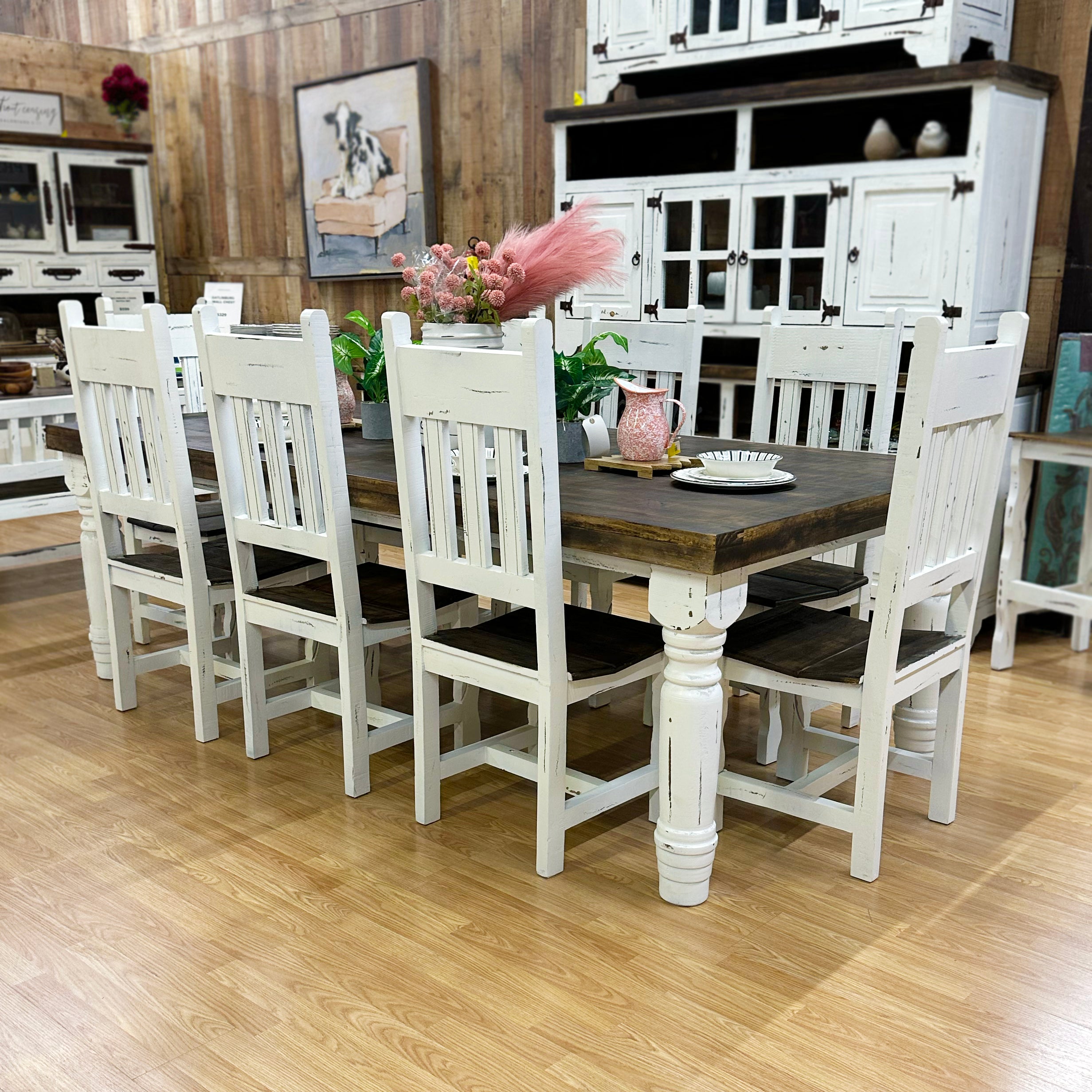 Farmhouse 8' Dining Set – Rustic Furniture Depot