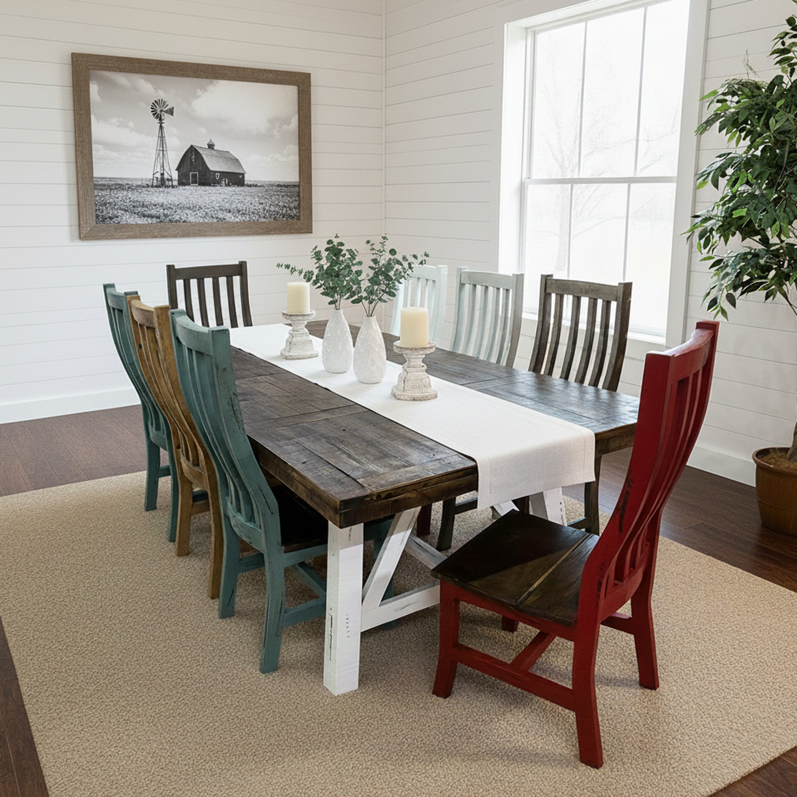 Branson 8' Multicolor Dining Set – Rustic Furniture Depot
