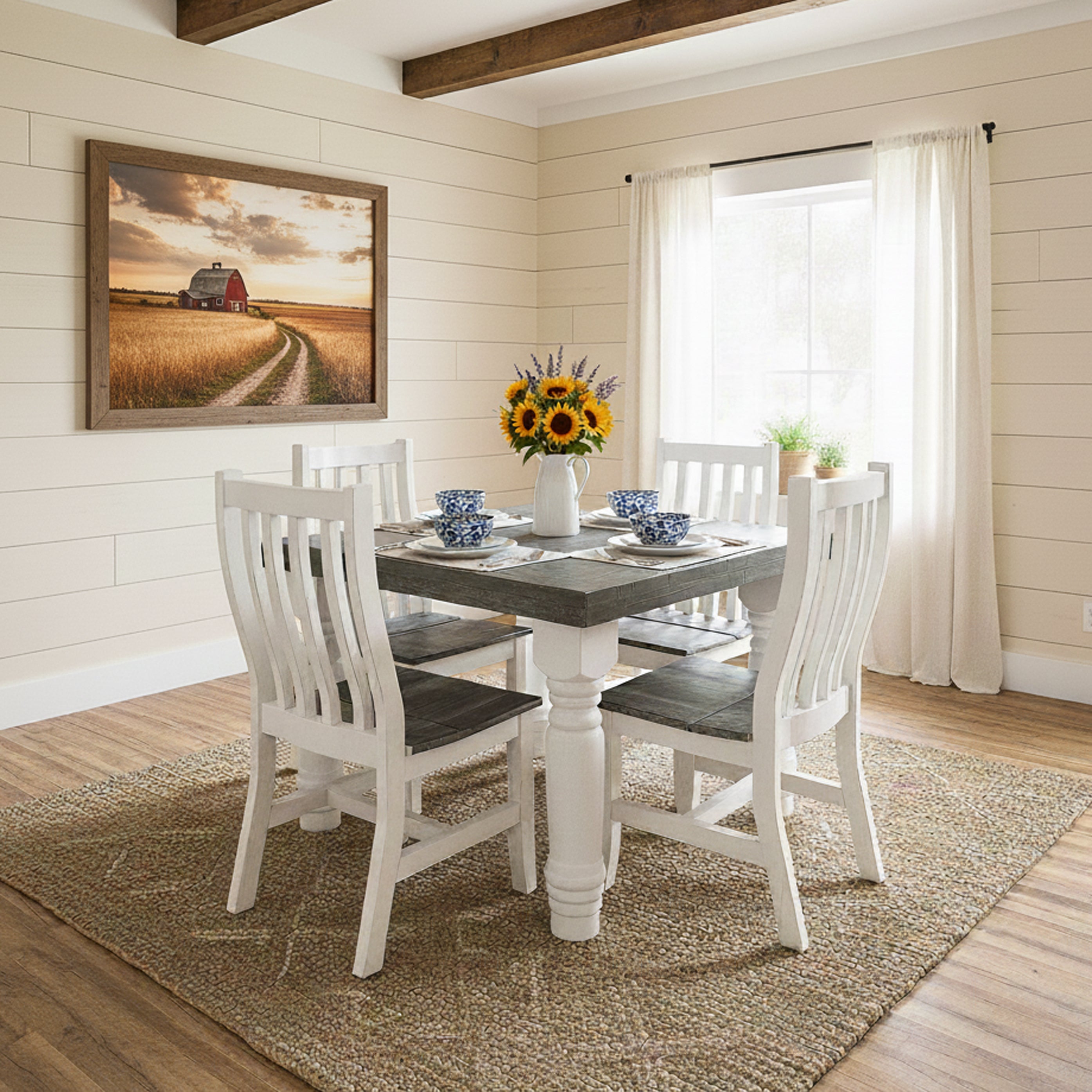 Slate Square Dining Set – Rustic Furniture Depot