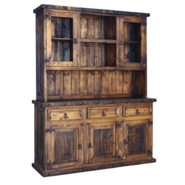 Ponderosa 3 Door Hutch – Rustic Furniture Depot